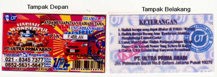 PROGRAM HADIAH UNDIAN PROMO GEBYAR KUPON RATUSAN LAPIS TANGO PT.ULTRA ...