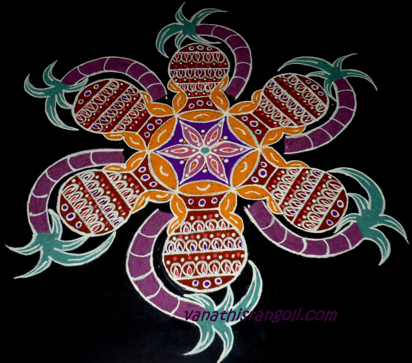 Vanathi's Rangoli / Kolangal: Pongal / Makar Sankranti Rangoli - Dot ...