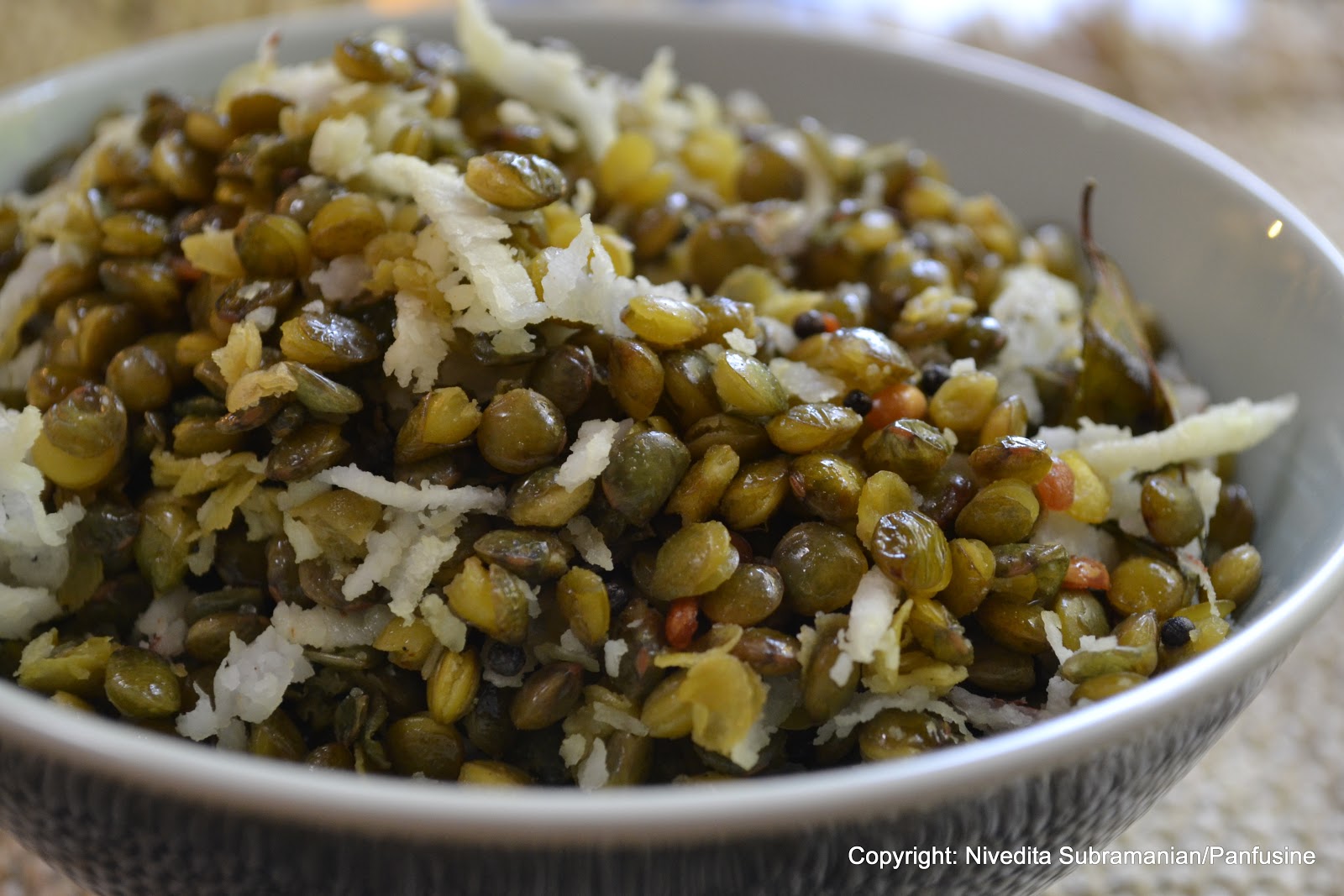 Day 293 - Sundal with Puy Lentils (Stir fried Puy lentils)