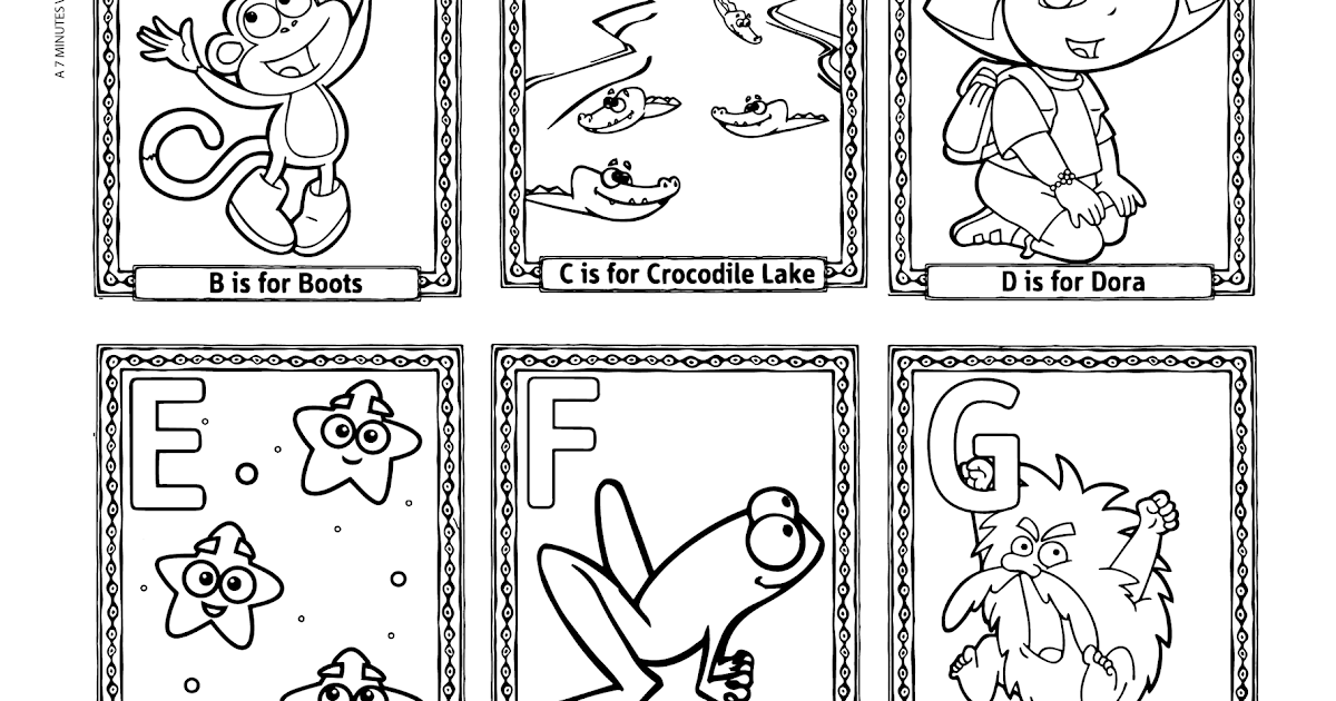Páginas para colorear originales Original coloring pages: ABCs - Dora ...