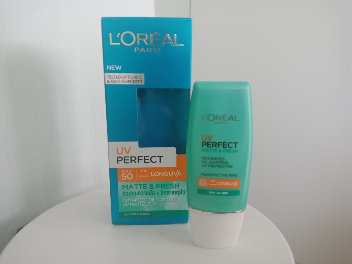 Review L'Oreal UV Perfect Matte Fresh SPF 50 PA