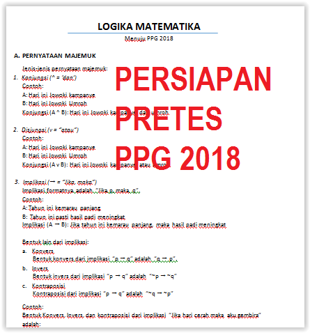 BELAJAR LOGIKA MATEMATIKA UNTUK TPA PPG