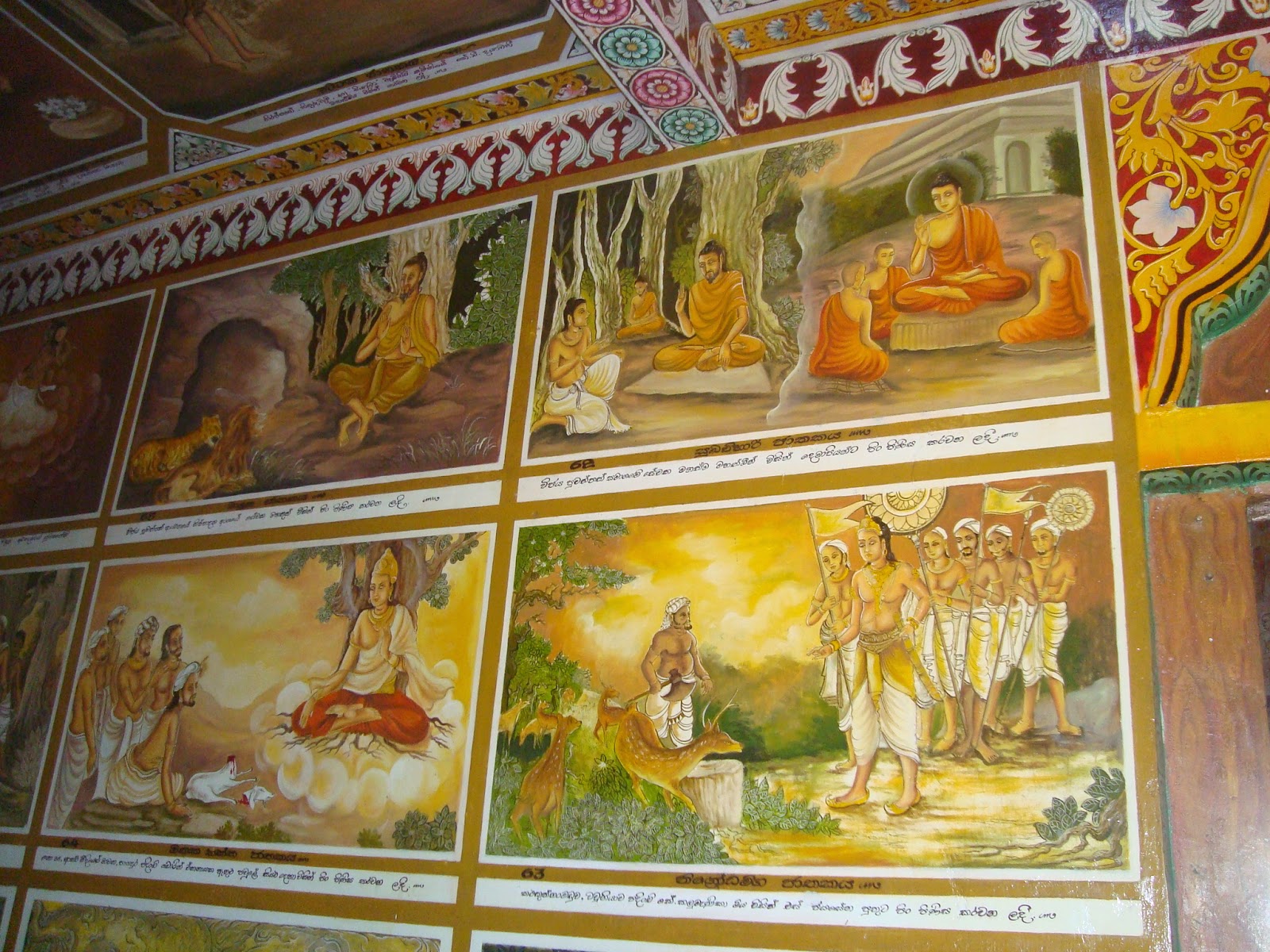 Paintings of Buddha's Jathaka Stories at Thnthirimale Temple