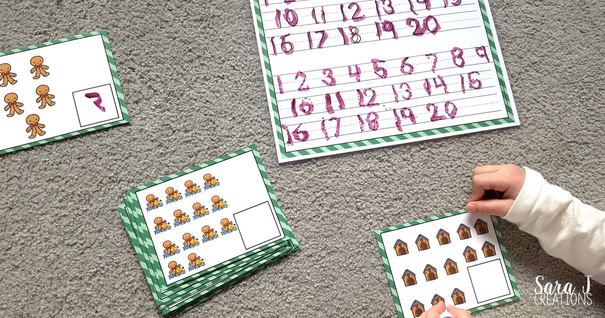 Free Gingerbread Man Counting Cards | Sara J Creations