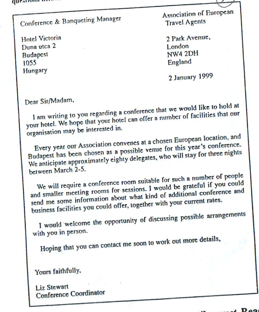 Angol levelezés: Mintalevelek