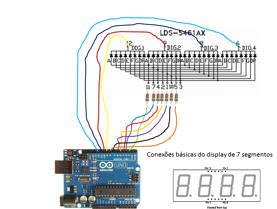 ARDUINO By Myself: Trabalhando com Displays de 7 Segmentos