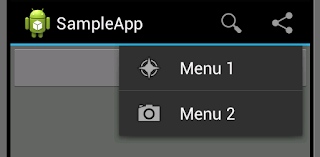 Android DevTalk: Action Barからサブメニューを表示する