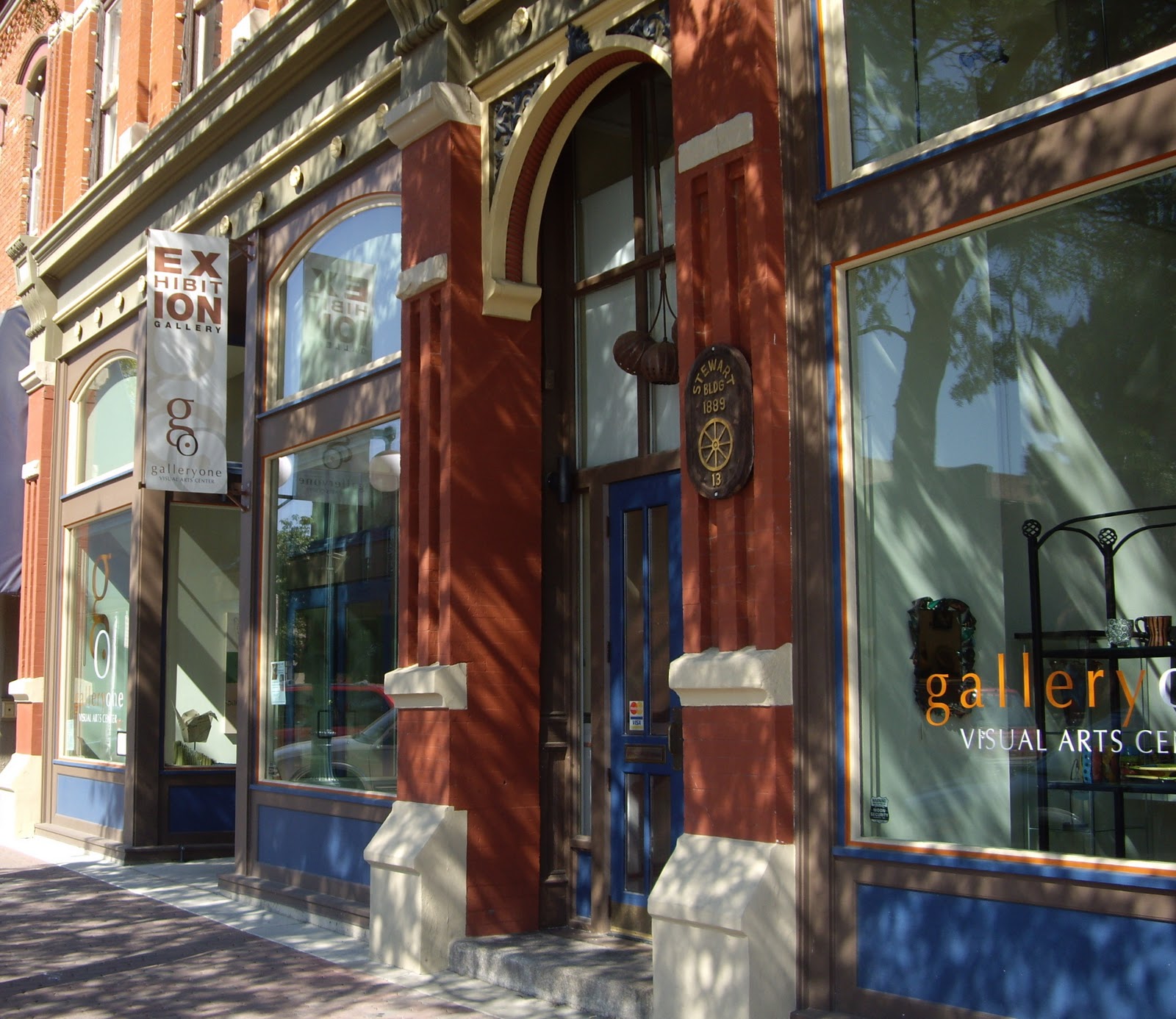 Ellensburg Today: Shadows on the Gallery One storefront, downtown.