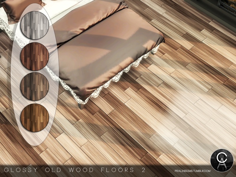 Sims 4 CC's - The Best: Glossy Old Wood Floors 2 by Pralinesims