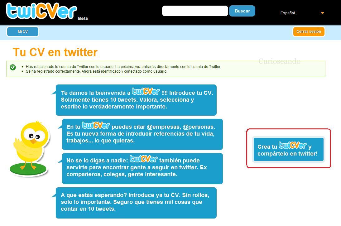 Publica tu CV en Twitter con TwicVer ~ Curioseando