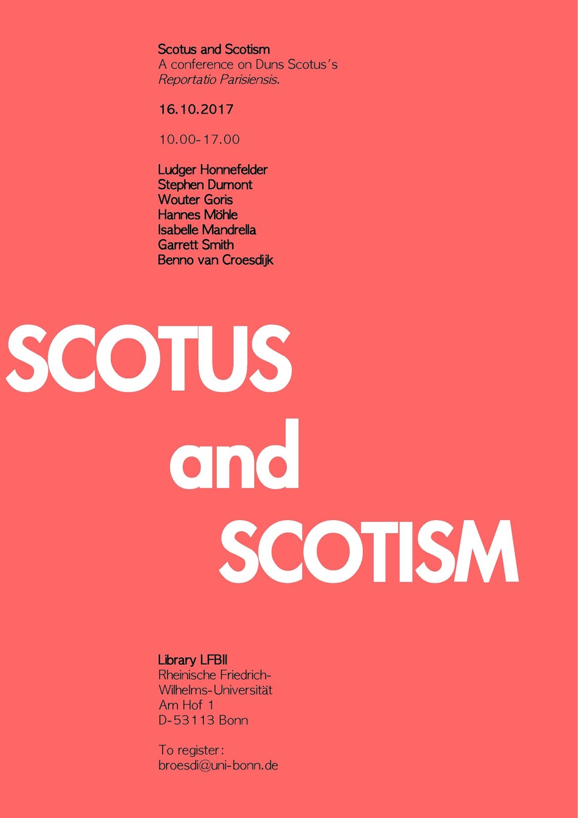 The Smithy: Scotism Conference, Anyone?