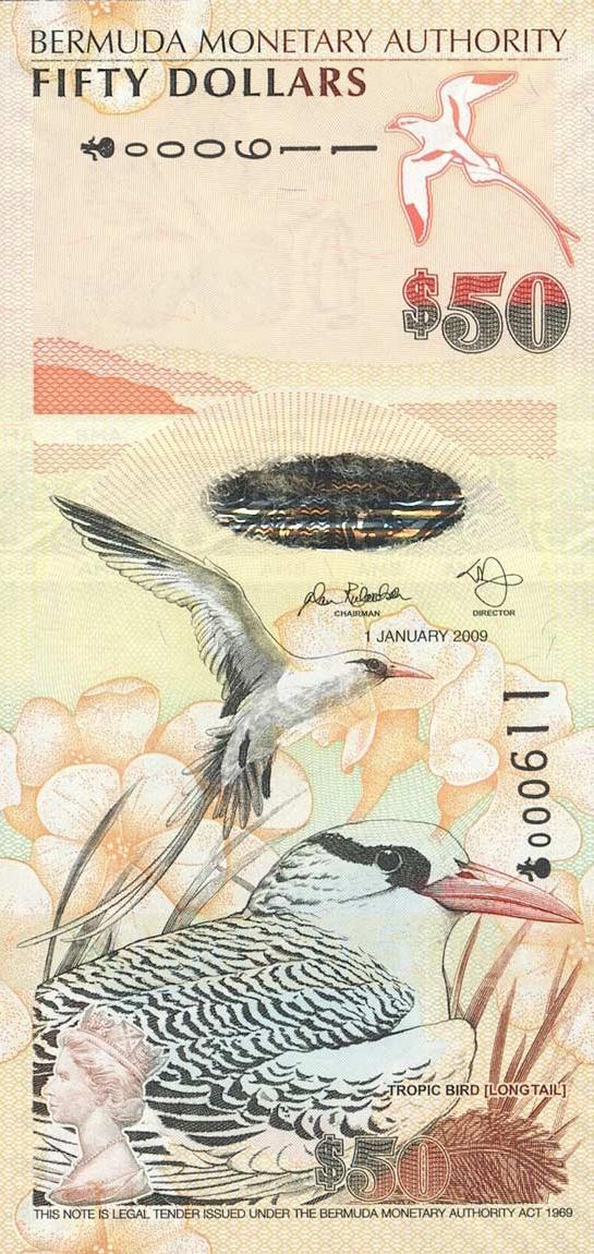 My Currency Collection: Bermuda Currency 50 Dollars banknote 2009 Longtail