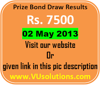 Rs 7500 Prize Bond Draw Result 15 April 2013 List Held in Muzaffarabad ...