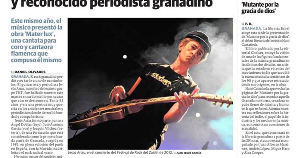 Prensa Recortada Nuevaola80: Fallece Jesús Arias, guitarrista de TNT y ...