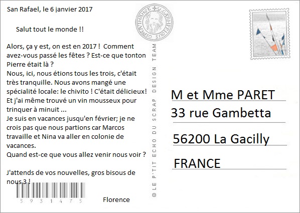 La classe de Fabienne: Carte postale