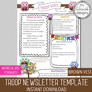 My Fashionable Designs: Free Download: Girl Scout Troop Newsletter Template