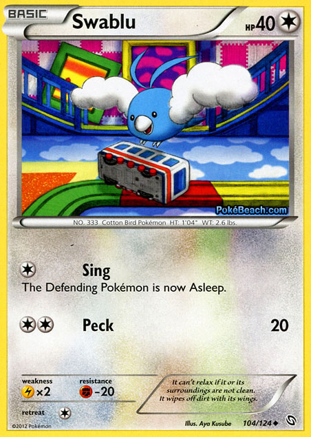 Swablu #104/124 -- Dragons Exalted Pokemon Card Review ...