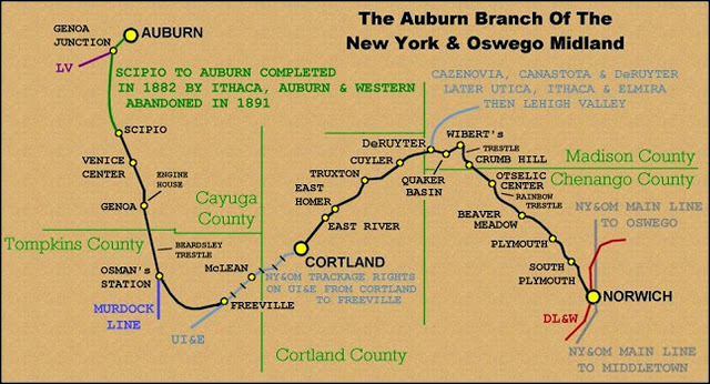Vintage Railroad Pictures: New York & Oswego Midland Auburn Branch