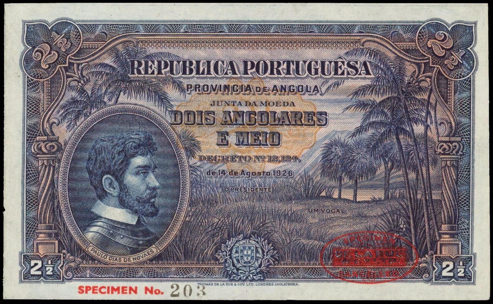 Angola 2 1/2 Angolares banknote 1926|World Banknotes & Coins Pictures ...