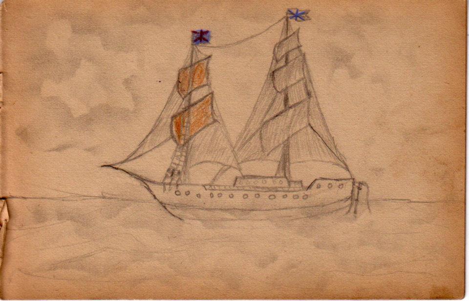 Grafica si pictura de Corina Chirila: O corabie desenata de bunicul meu ...