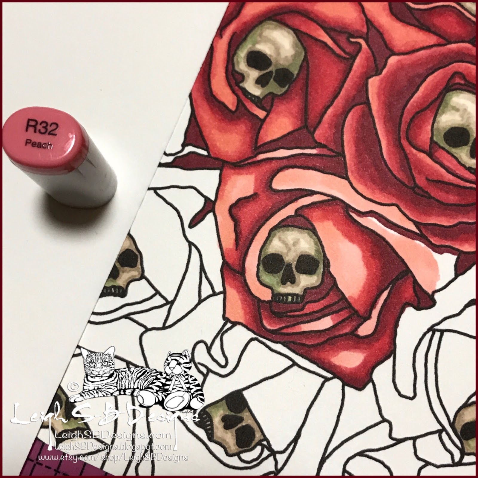 LeighSBDesigns: Tutorial Tuesdays: Red Roses Copic Colouring with Leigh!