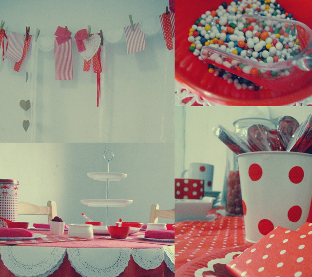 Mundo Manuela: Fiestá temática - día del amigo en rojo y blanco