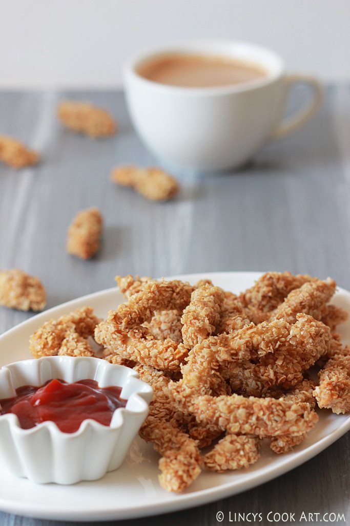 Oat Chicken Strips ~ Lincy's Cook Art