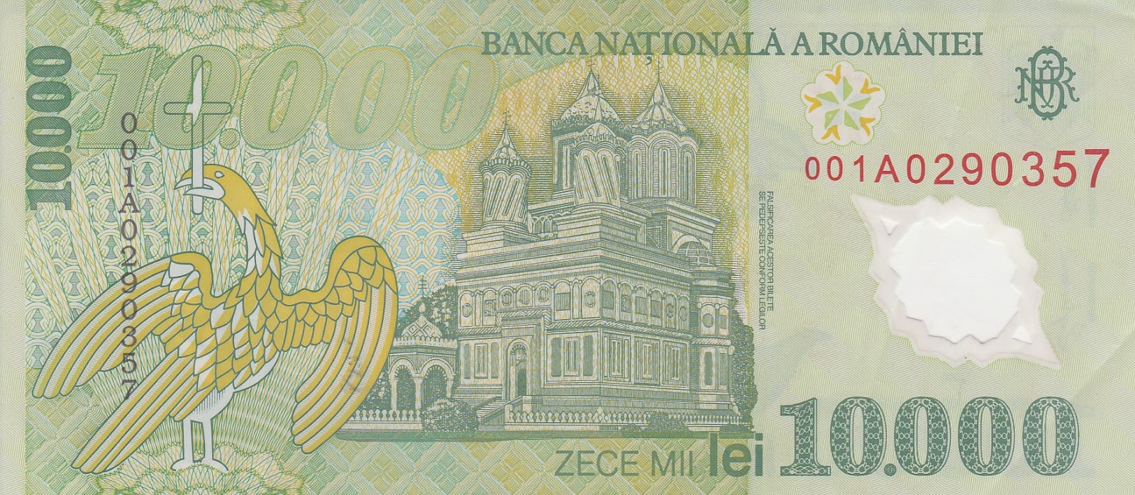 SCOTSBANKNOTES: POLYMER 10000 LEI NOTE FROM ROMANIA