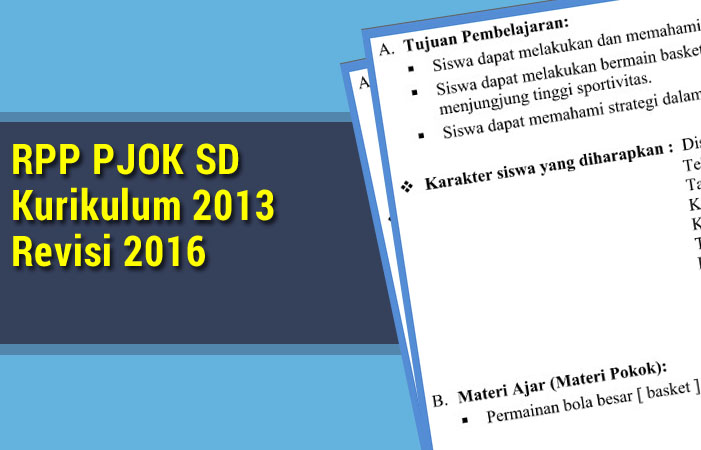 RPP PJOK SD Kurikulum 2013 Revisi 2016 - Biologizone