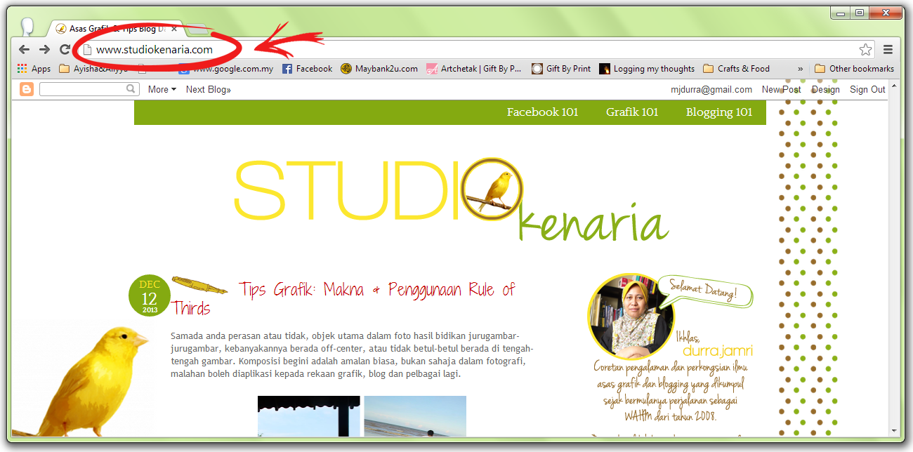Asas Grafik & Tips Blog Dari Meja Durra M.Jamri