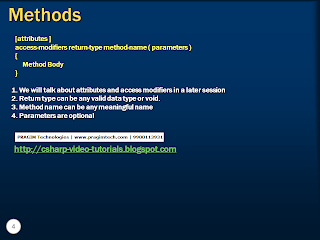 Sql server, .net and c# video tutorial: Part 16 – Methods in C#
