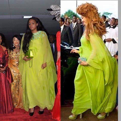 Cameroon First Lady, Chanta Biya and daughter Brenda Biya rocks same dress