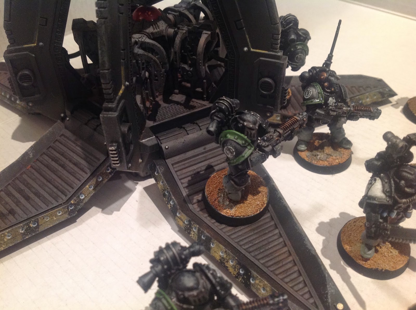 A Galaxy In Flames: Finished Raven Guard Volkites and WIP Heavy Weapons