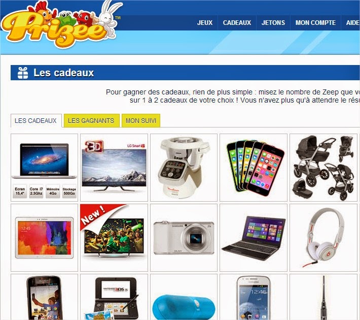 Les jeux flash gratuits de Prizee: Les cadeaux de Prizee et les astuces ...