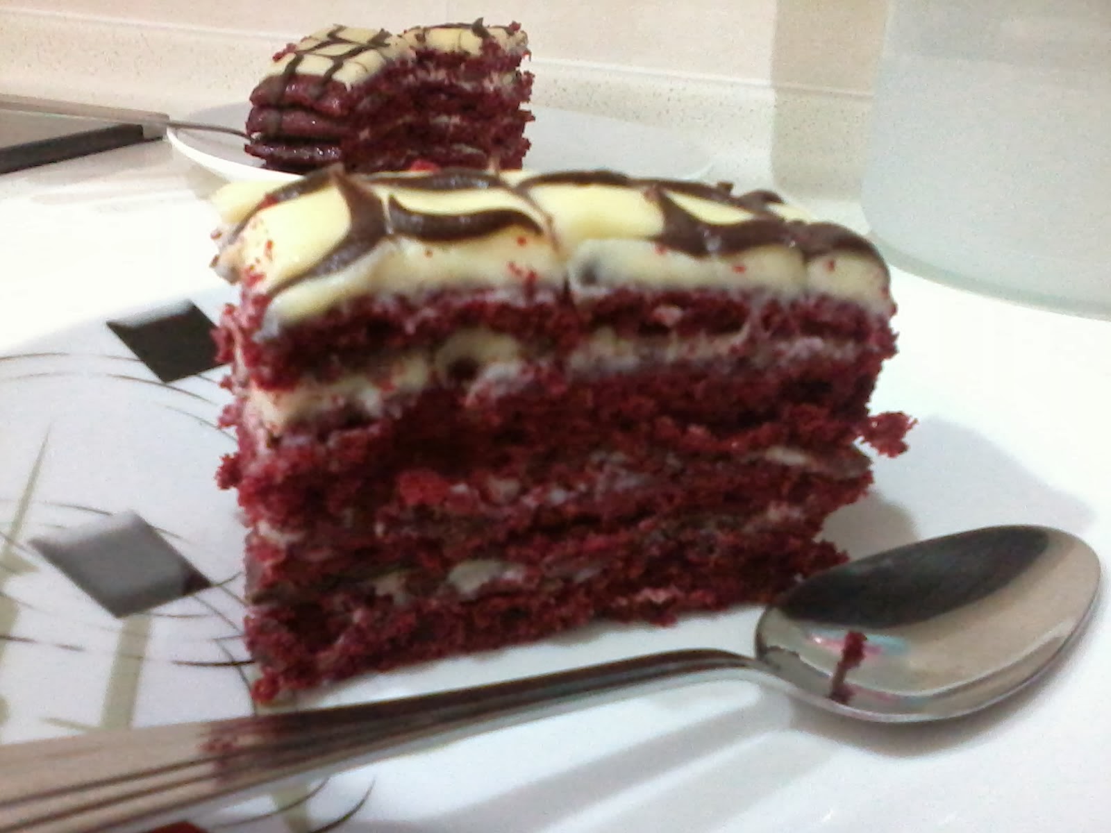 Cakes By Mercy: 4 layer red velvet cake topped with cream cheese and ...