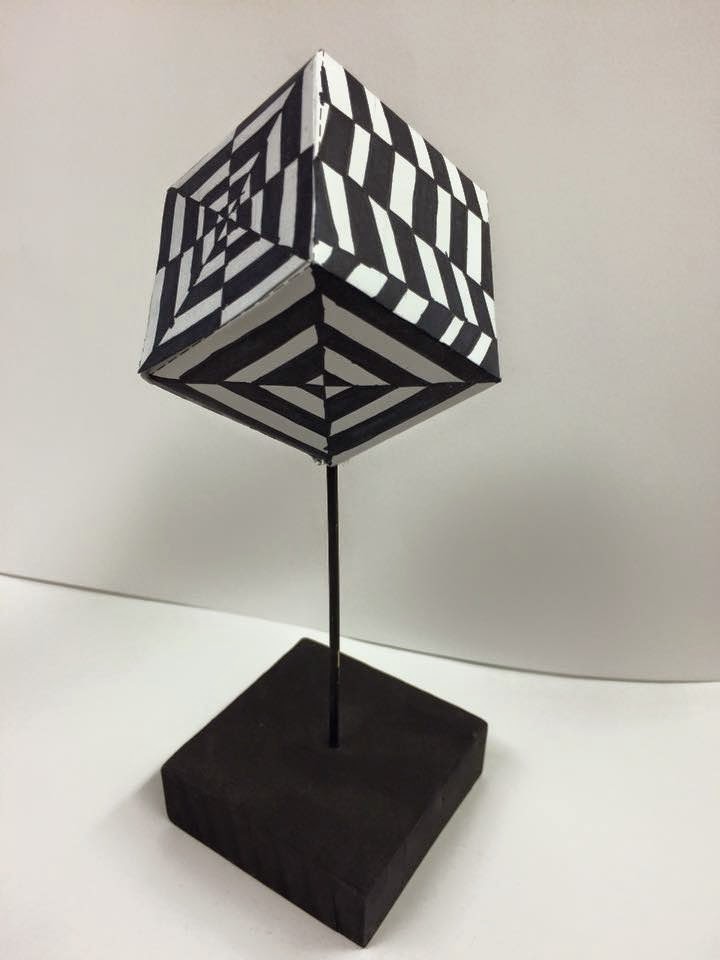 Mrs. Wille's Art Room: Advanced art - op art cubes