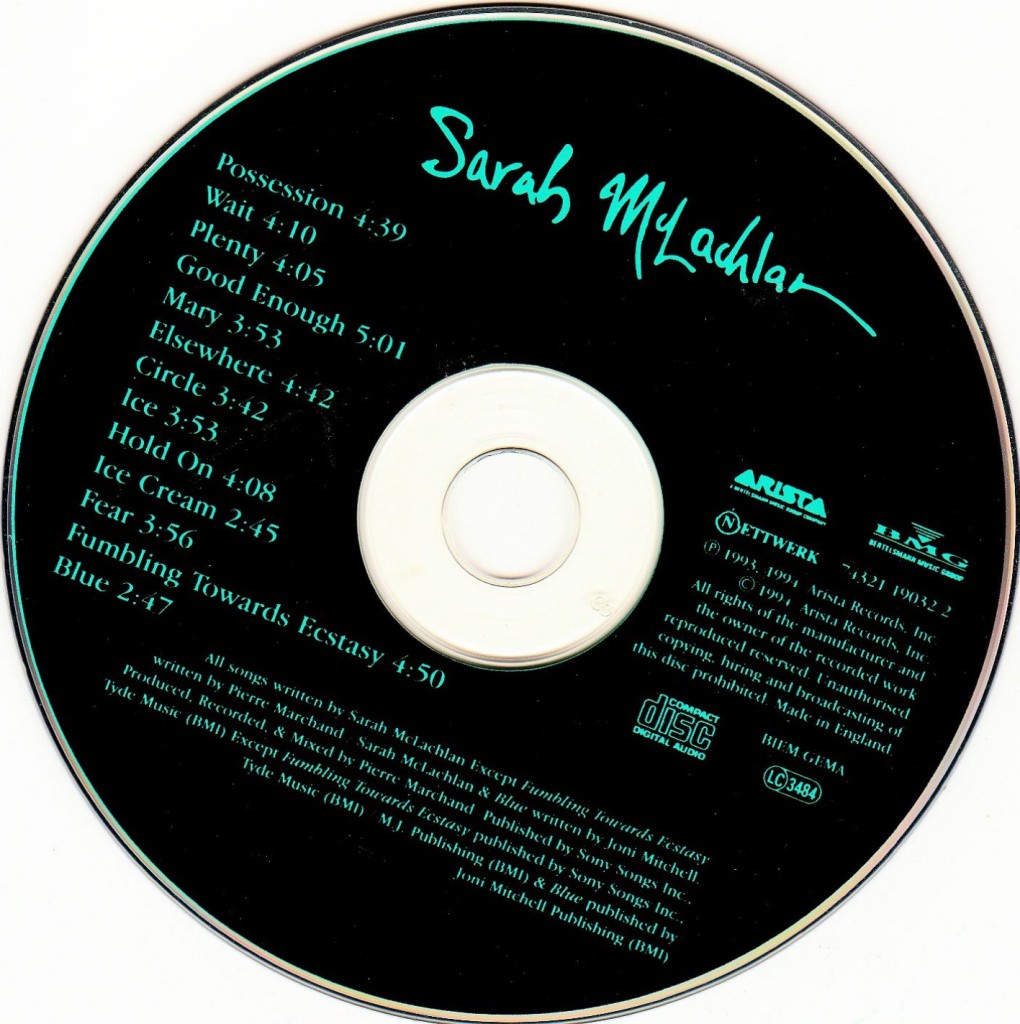 Encarte: Sarah McLachlan - Fumbling Towards Ecstasy - Encartes Pop