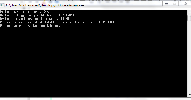 Programmers Area: C++ program to toggle odd bits