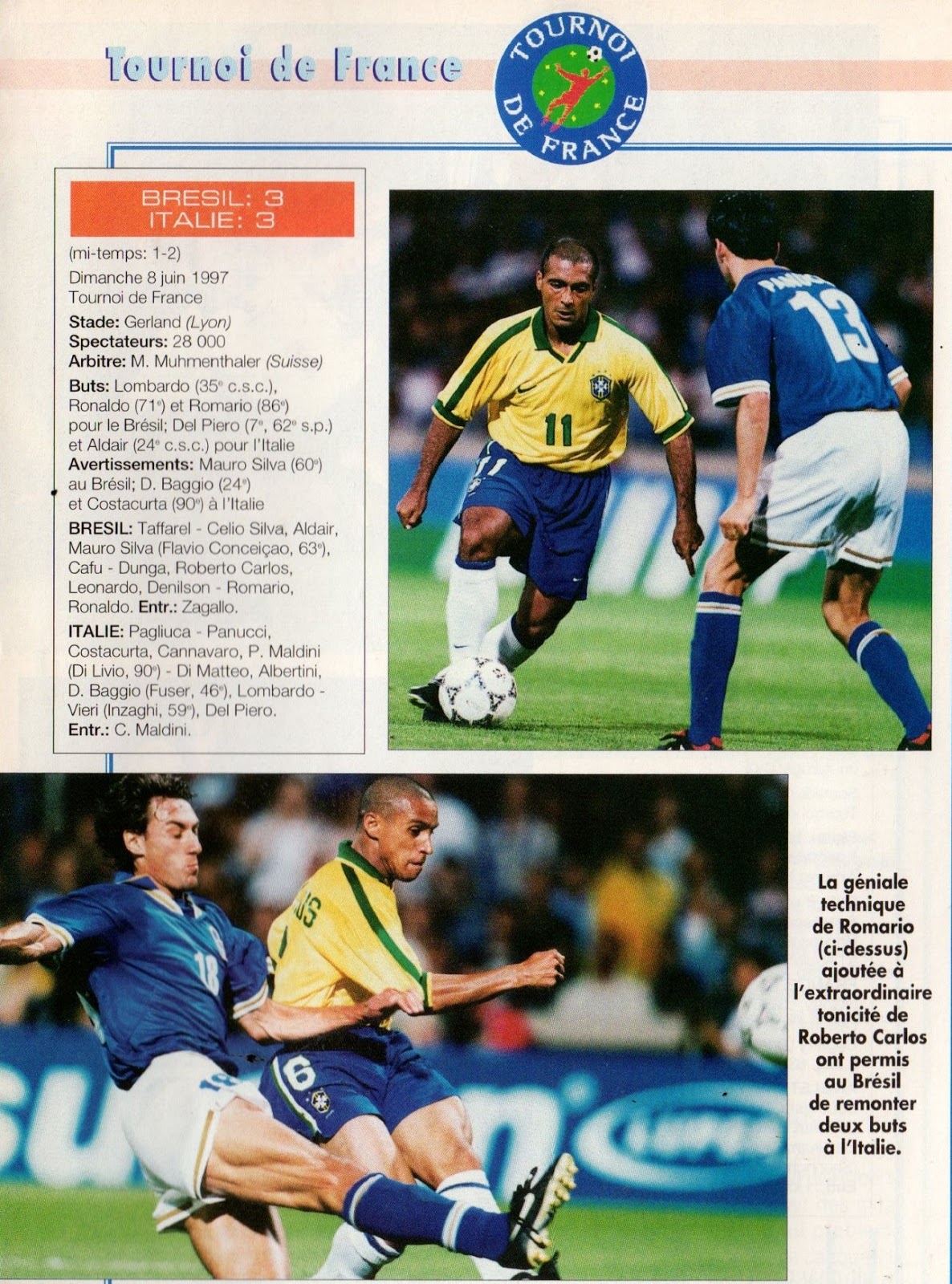 Soccer Nostalgia: Tournaments-Part 10- 1997 Tournoi de France-Part 2 ...