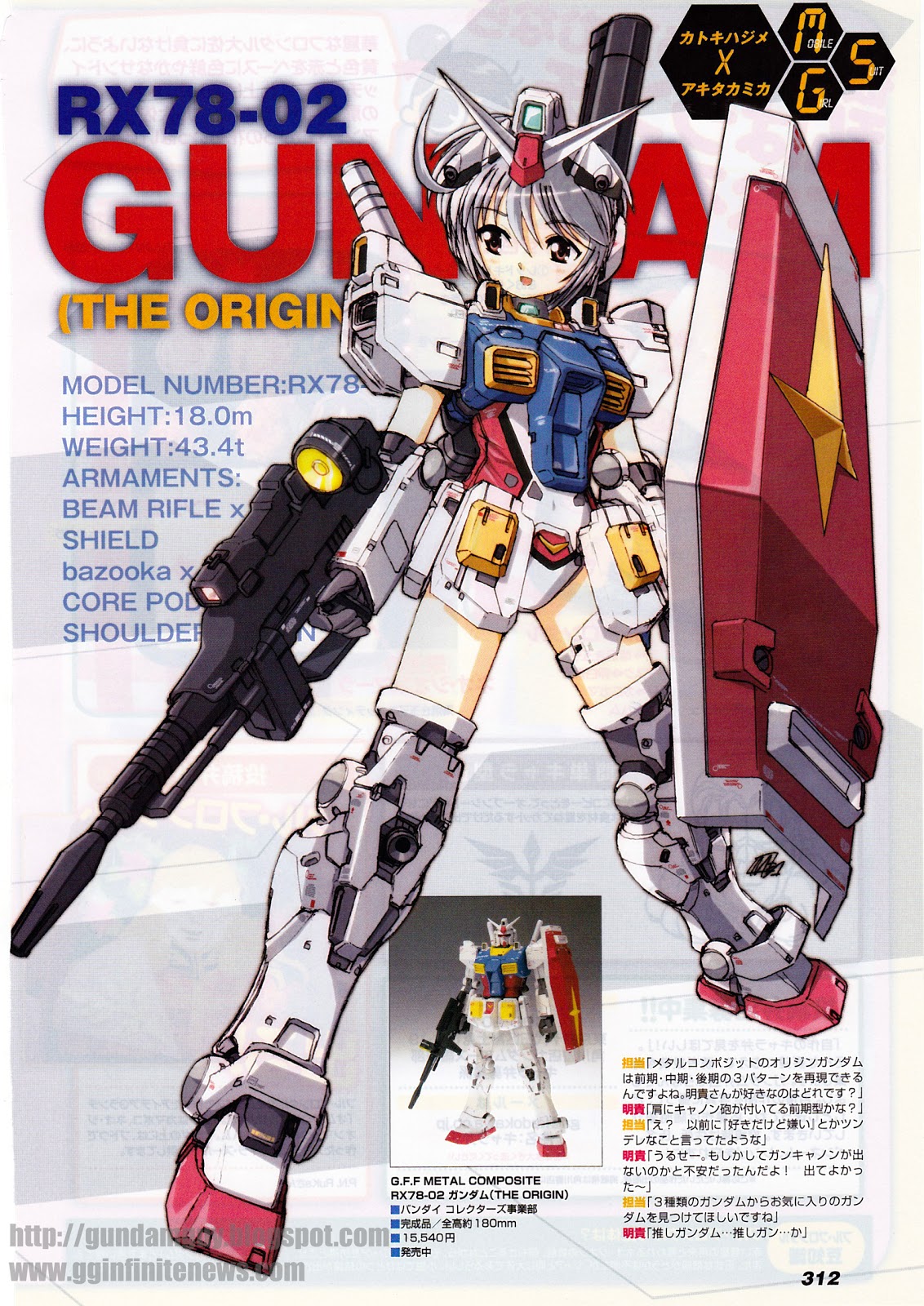 GUNDAM GUY: RX78-02 Gundam Girl 'The Origin' - Gundam Ace (Oct. Issue)