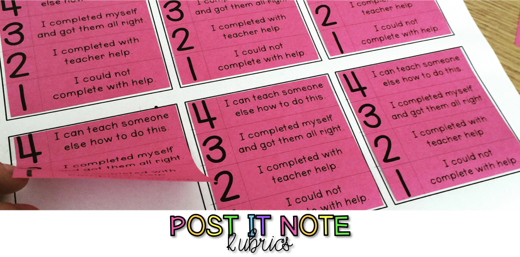 Post It Note Rubrics | Mrs. Stanford's Class