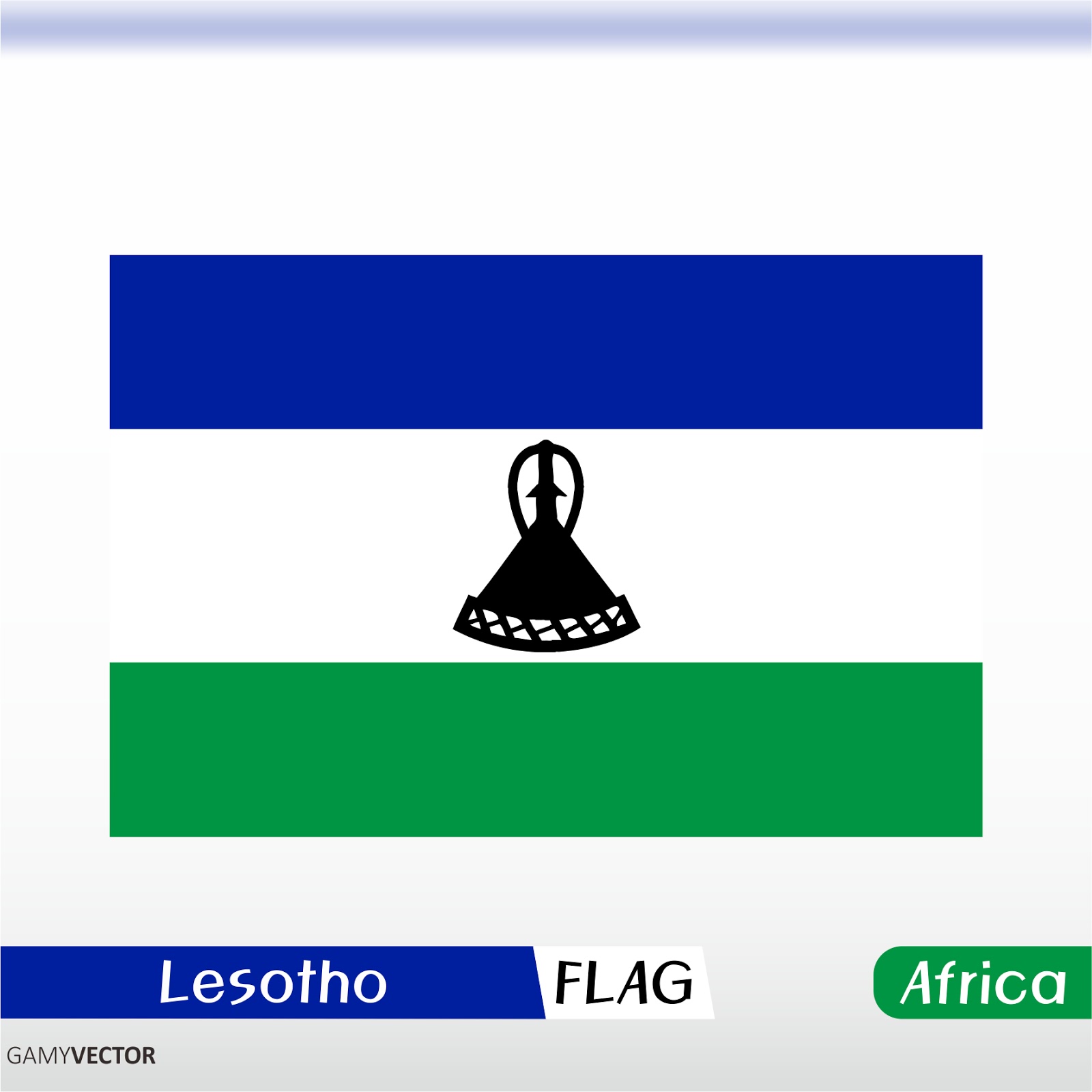 Lesotho Flag Vector | GamyVector