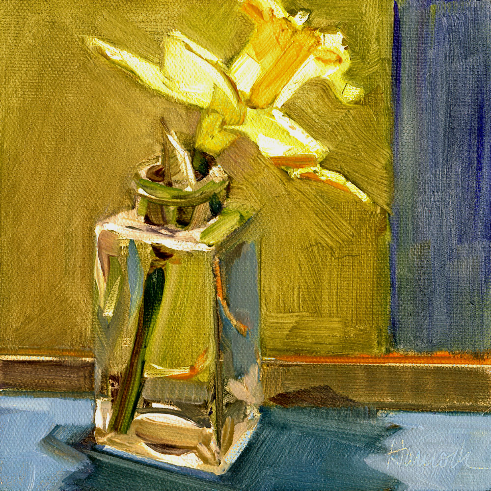 Gretchen Hancock's Paintings: Daffodil on Gold
