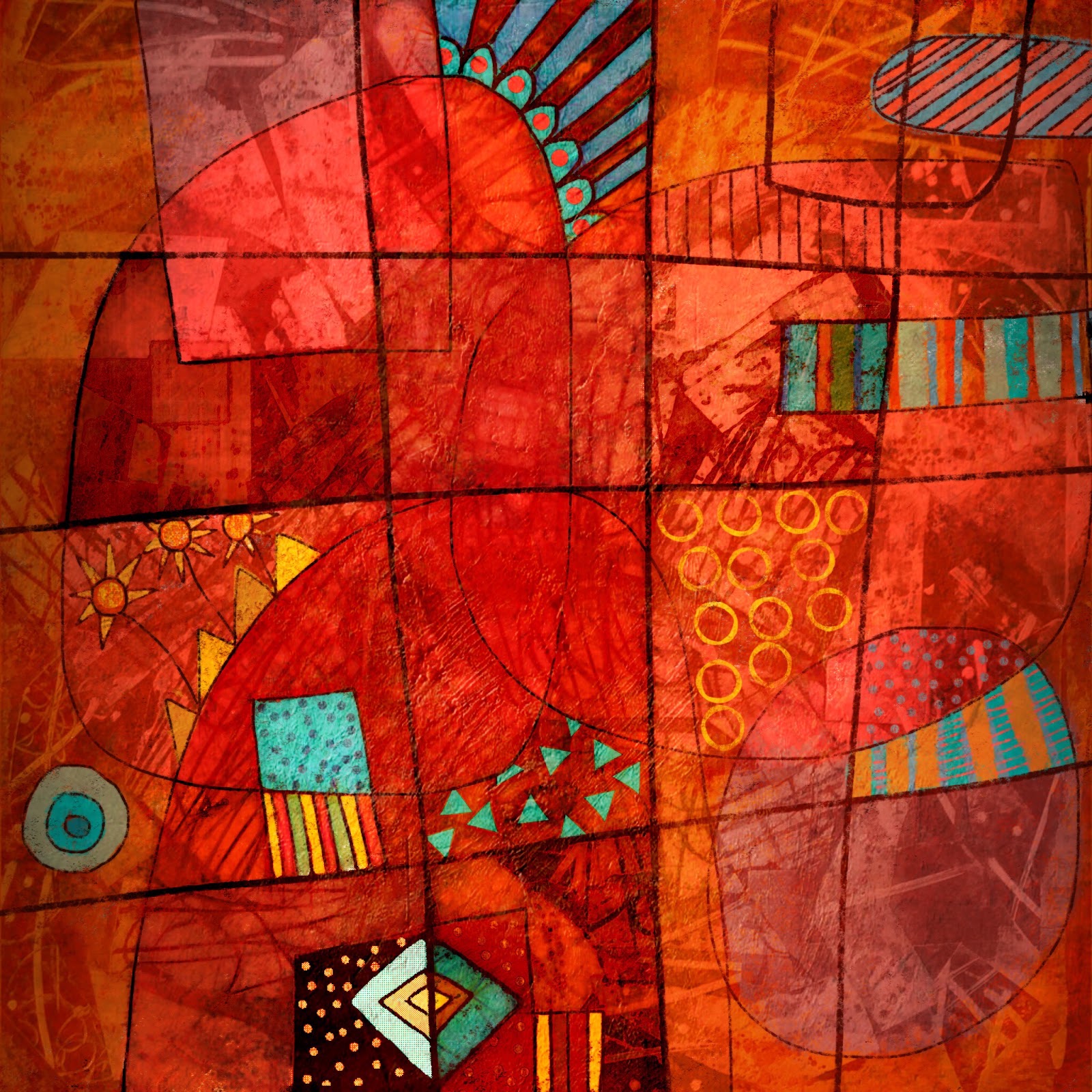 Michèle Brown Artist - The Old Cells Studio: Mostly red