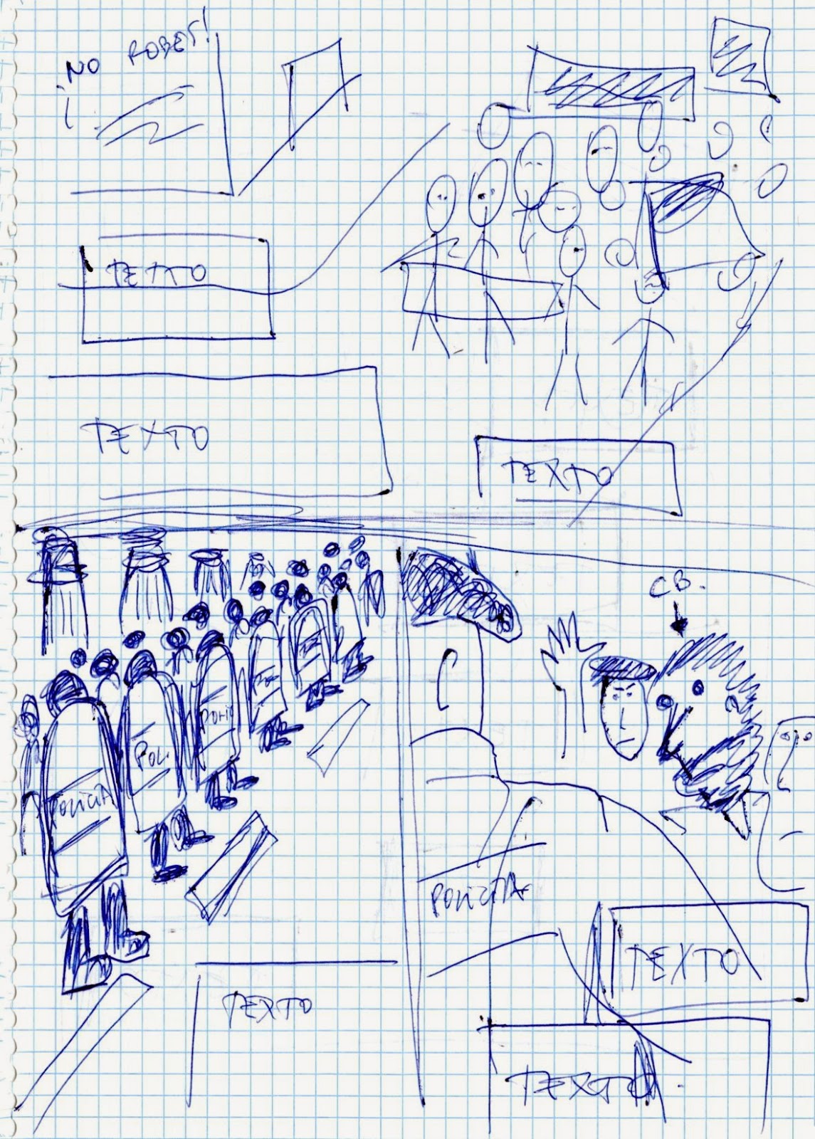 GARGOLAS (comic): Bosquejos realizados durante la guionización del cómic