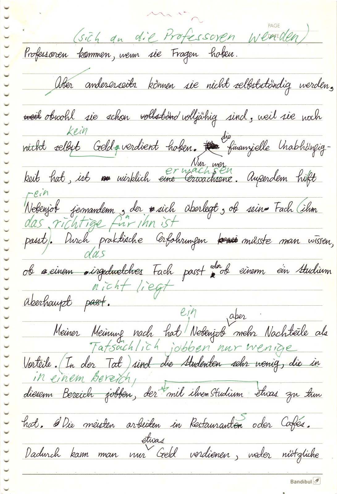 TestDaF Schreiben: Studieren und Arbeiten (1)