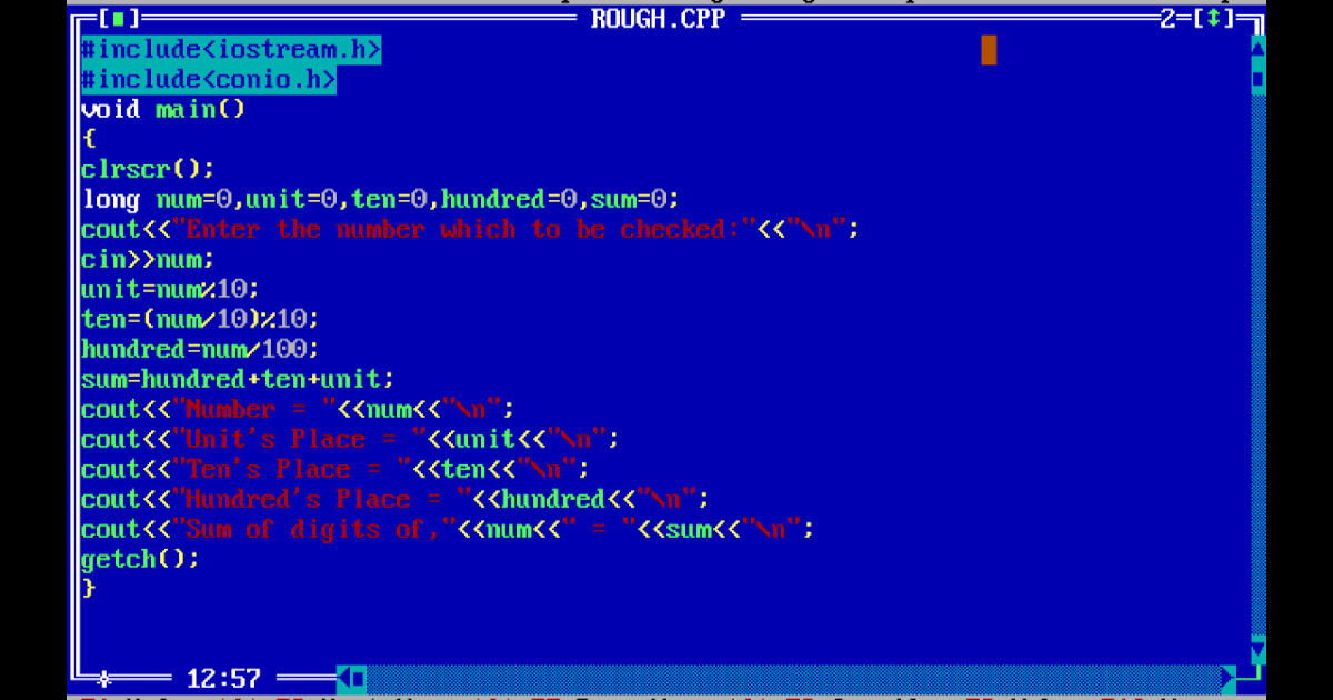 C++ Program: How to write a C++ program (Turbo C++) to input a three ...