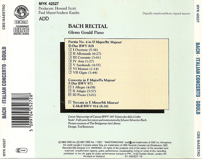chucrute com quiabo: Bach Recital: Italian Concerto, Partita no.4 ...