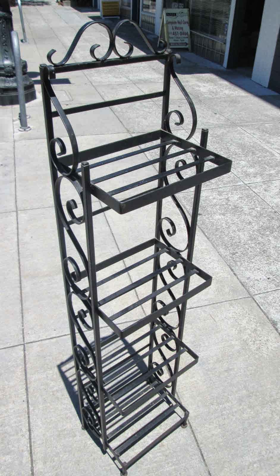 UHURU FURNITURE & COLLECTIBLES: SOLD Metal Stand with Small Shelves - $30