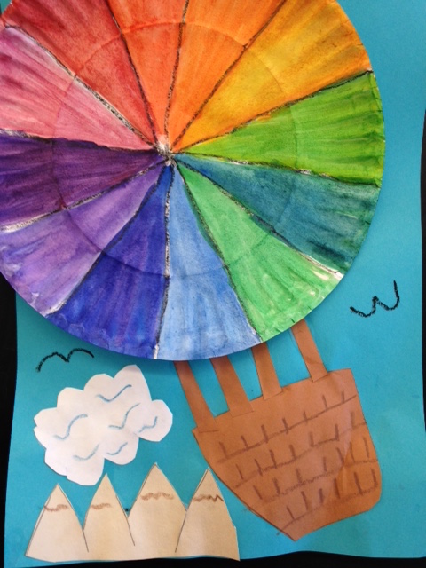 Center School Art: Color Wheel Hot-Air Balloons by Grade 2